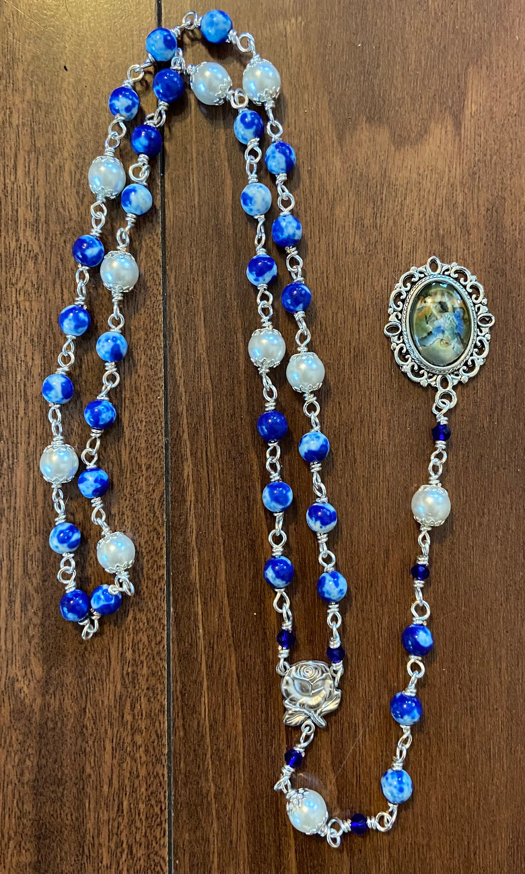 St. Michael the Archangel Chaplet Jade, Czech Crystal, Glass Pearl - Etsy