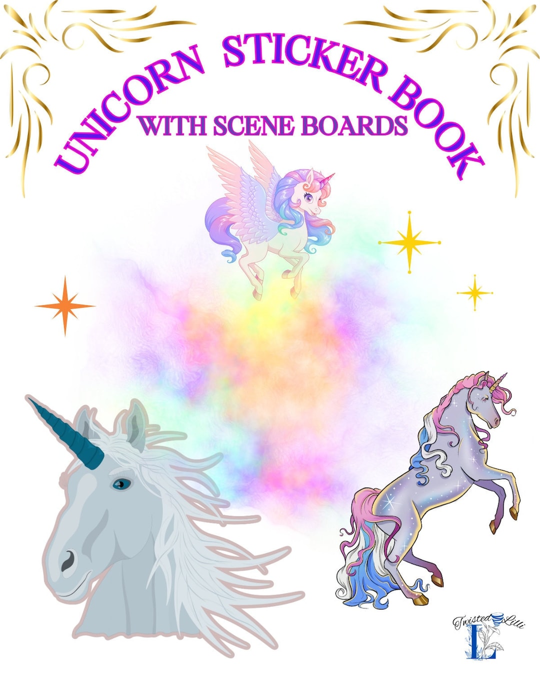 UNICORN STICKER BOOK With Scene Boards - Etsy