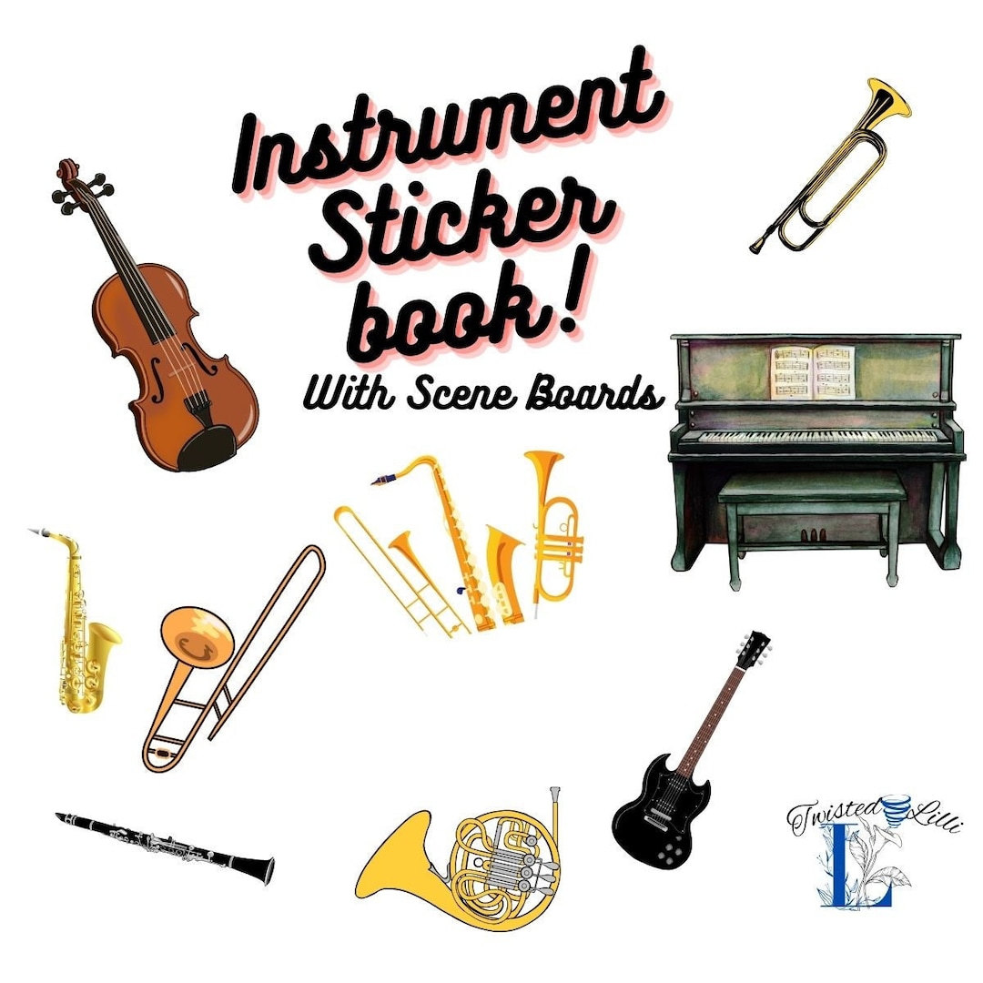 Music Instrument Sticker Book - Etsy