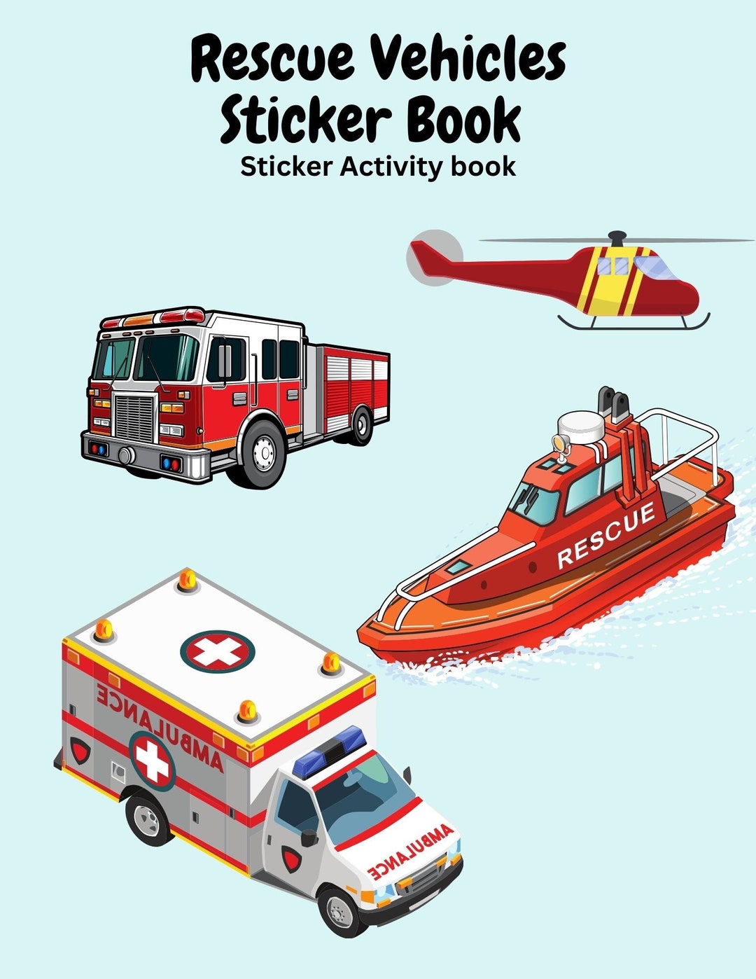 RESCUE VEHICLES Sticker Book Set With Scene Boards - Etsy