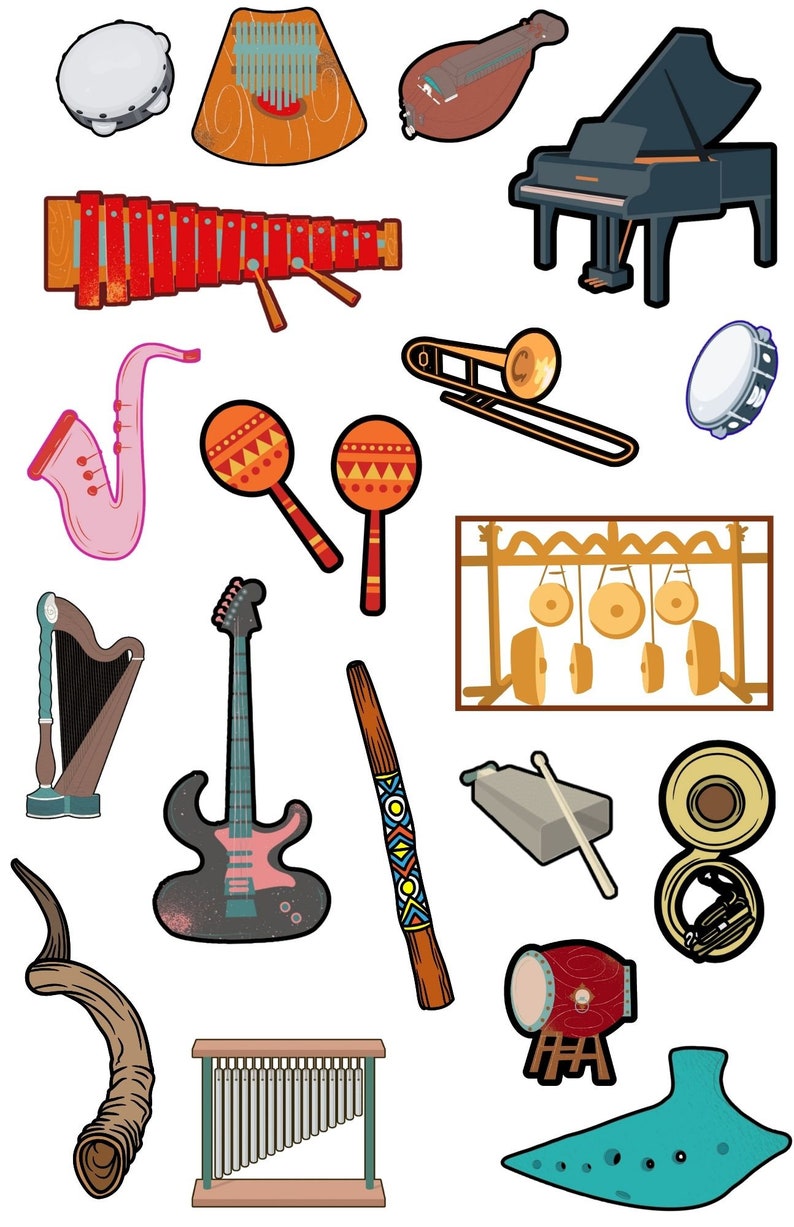 Music Instrument Sticker Book - Etsy