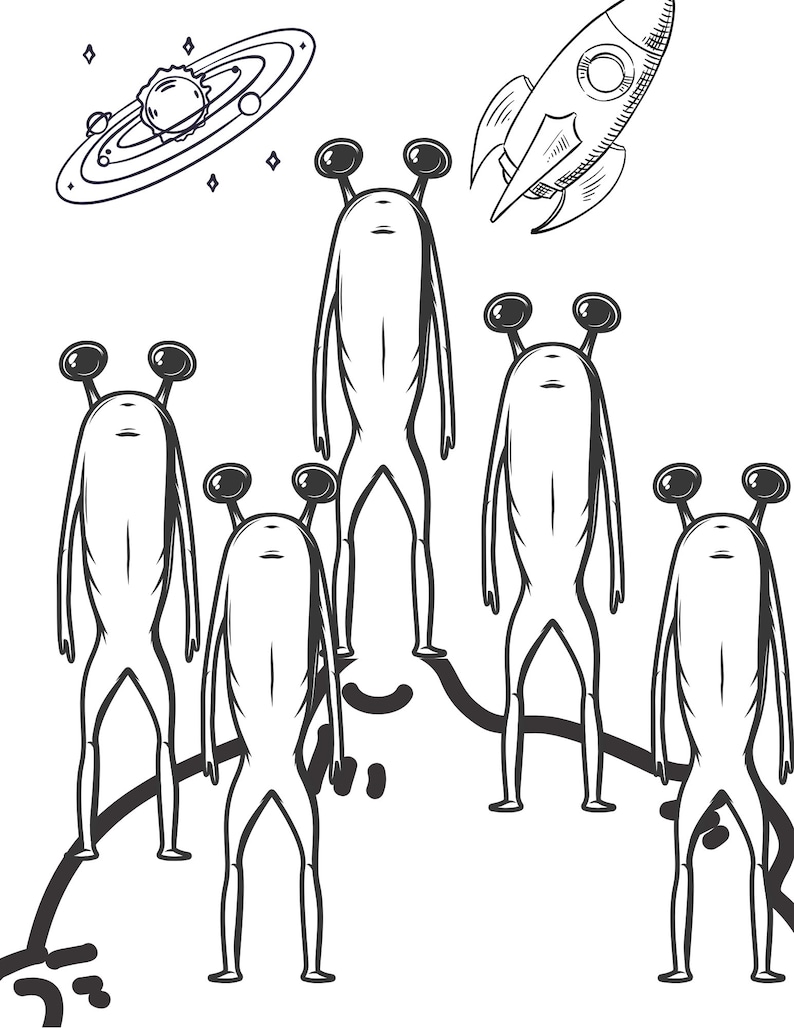 Aliens & Space Coloring Book - Etsy