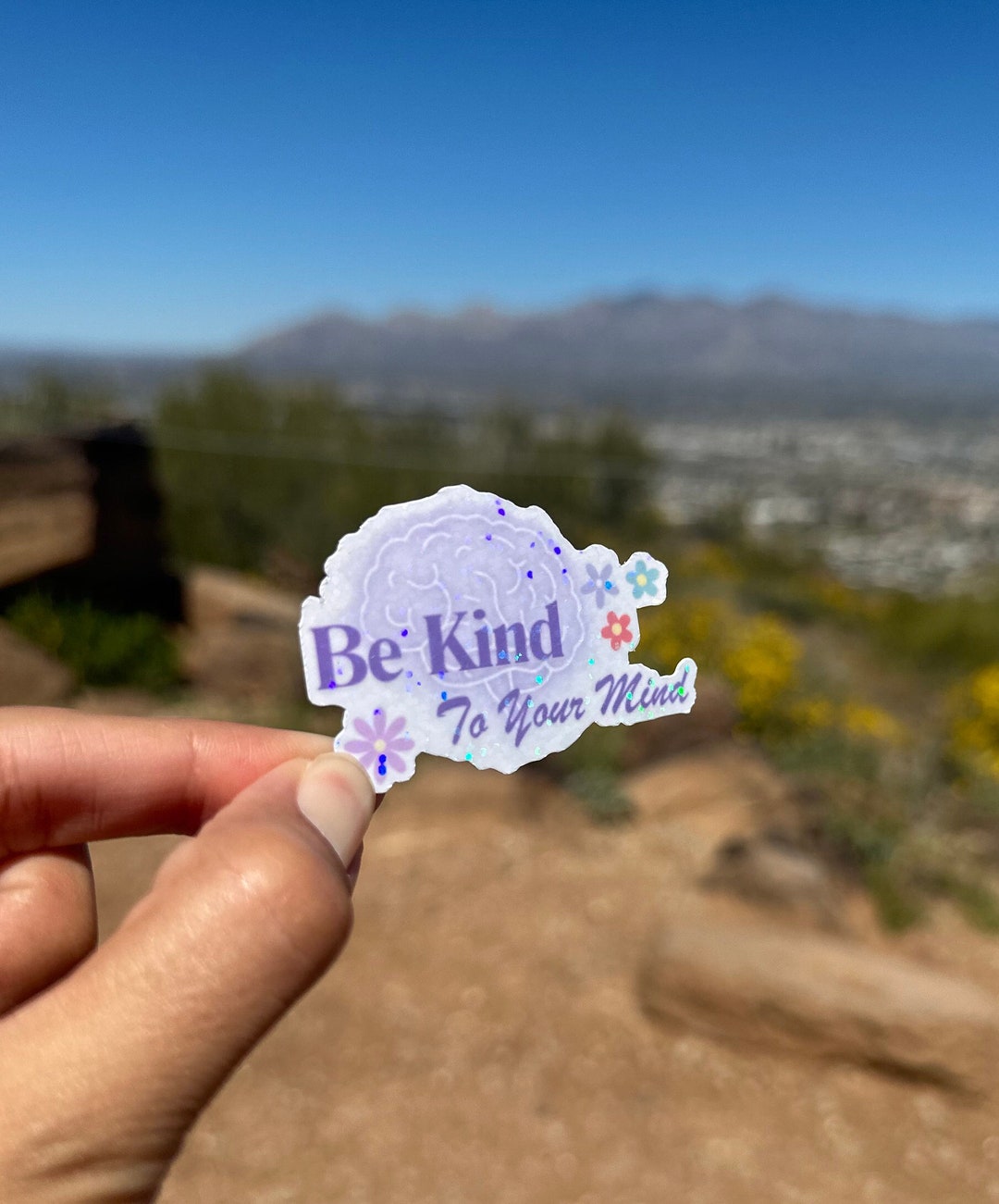 Holographic Mental Health Sticker | Be Kind to Your Mind Sticker ...