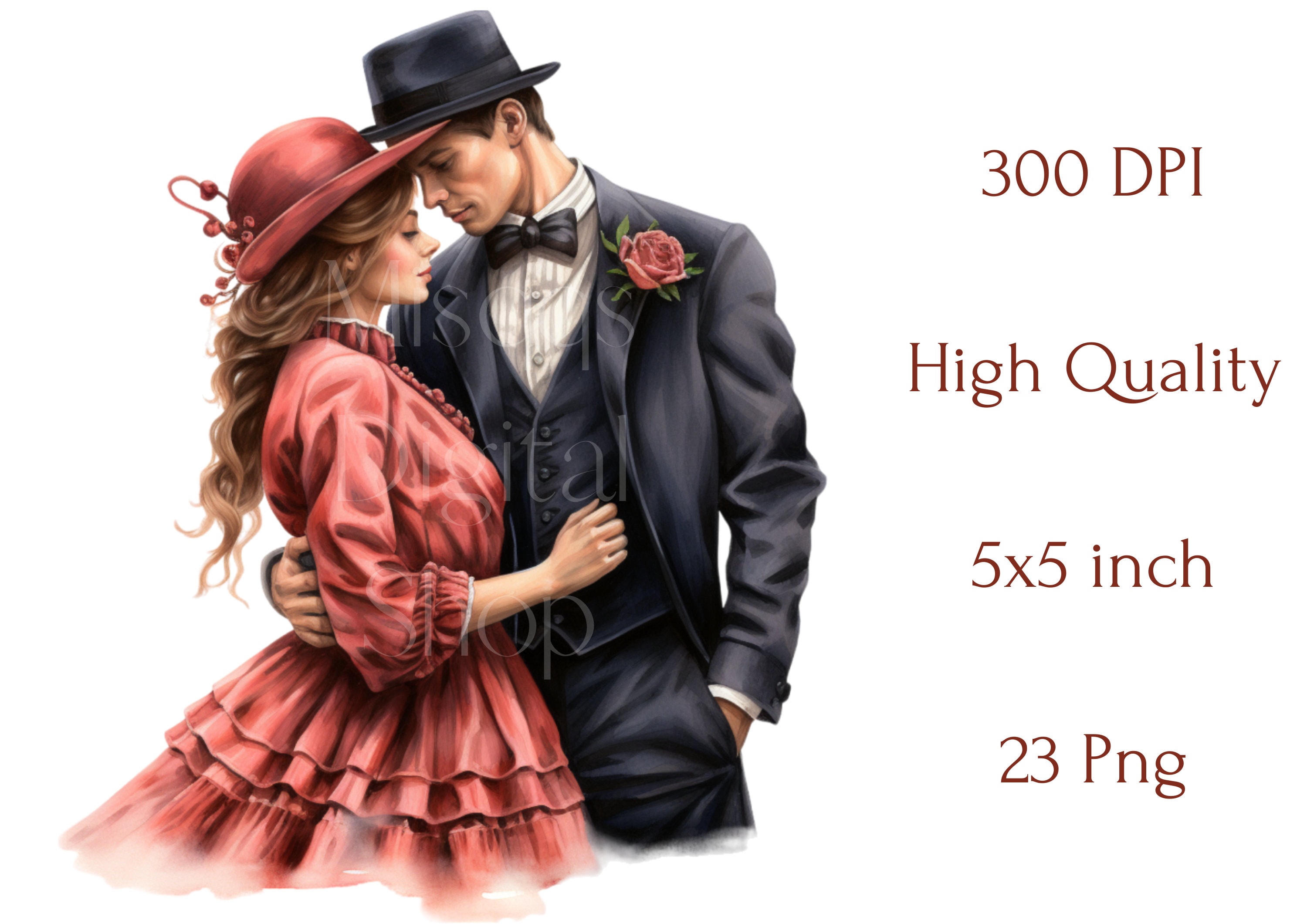 Victorian Romantic Couple Clipart Bundle Intimacy Valentine Graphics ...