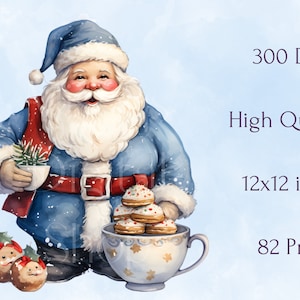 Watercolor Blue Christmas Clipart Bundle Christmas Graphics for ...