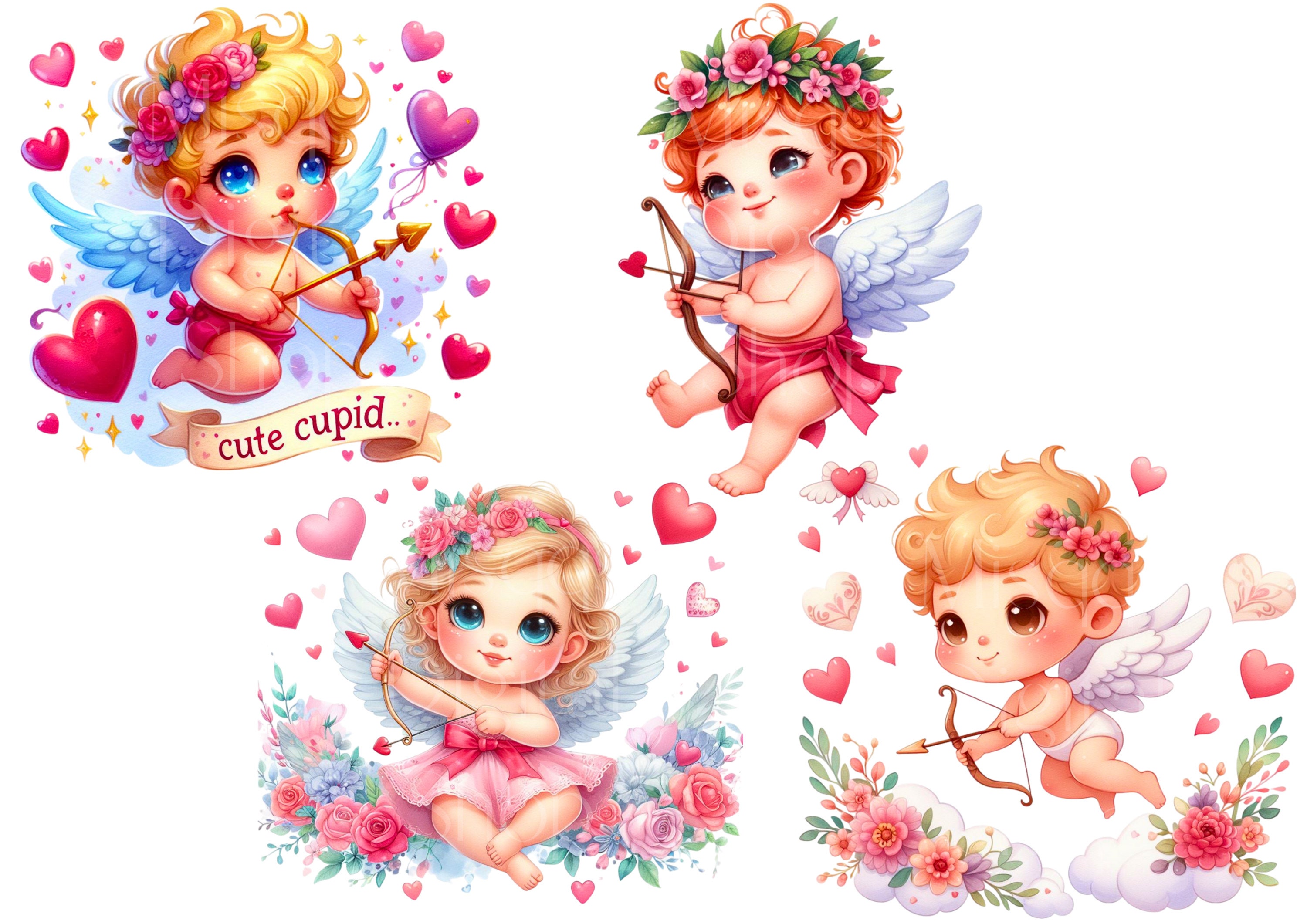 Baby Cupid Clipart Saint Valentine Angel Clipart Bundle Goddesses Art ...