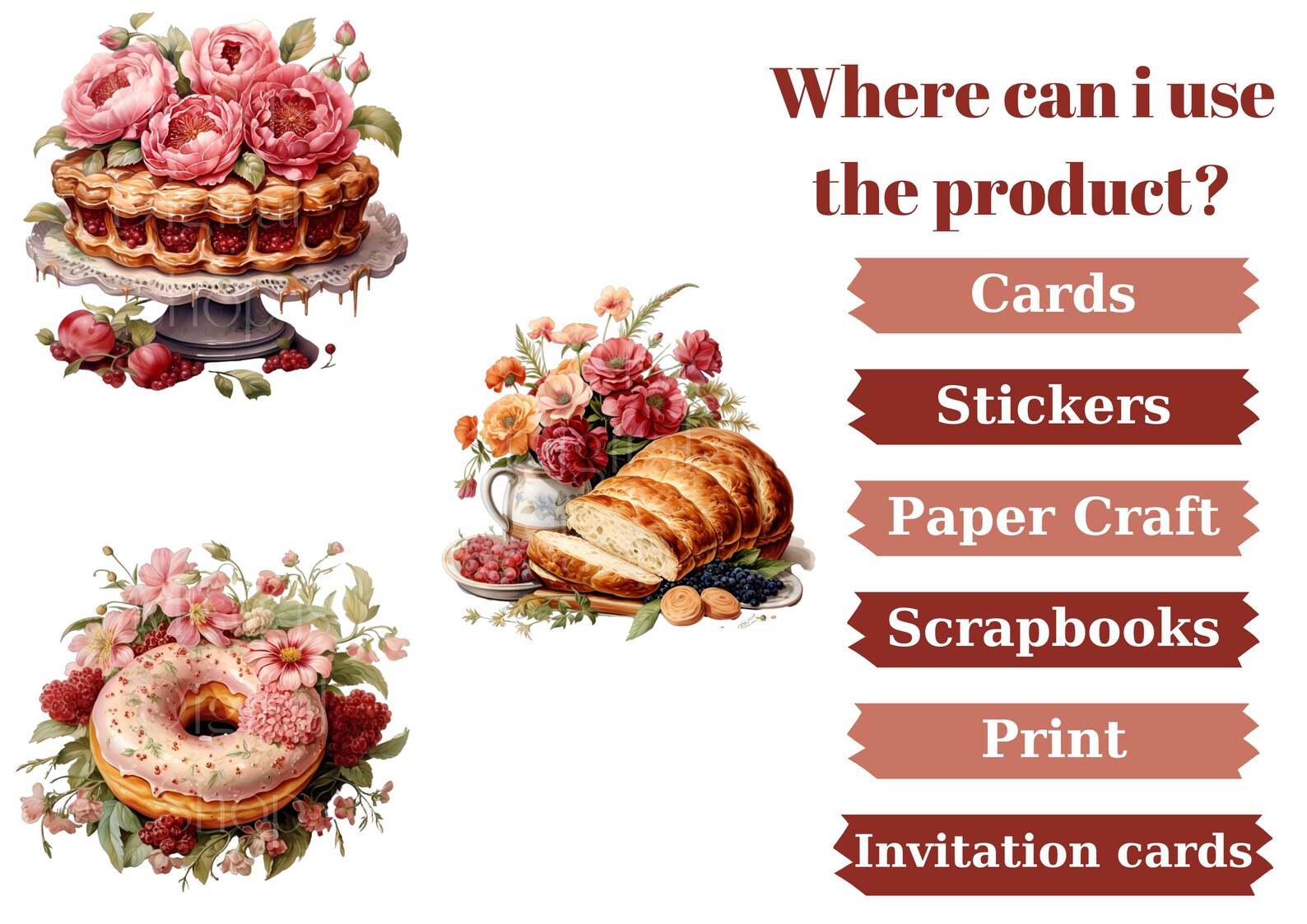 Victorian Bakery Shop Clipart Mega Bundle Vintage Bakery Products ...