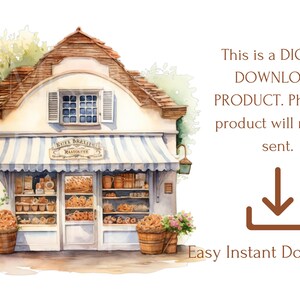 Watercolor Bakery Shop Clipart Bundle Pastry Shop Illustration Cute ...