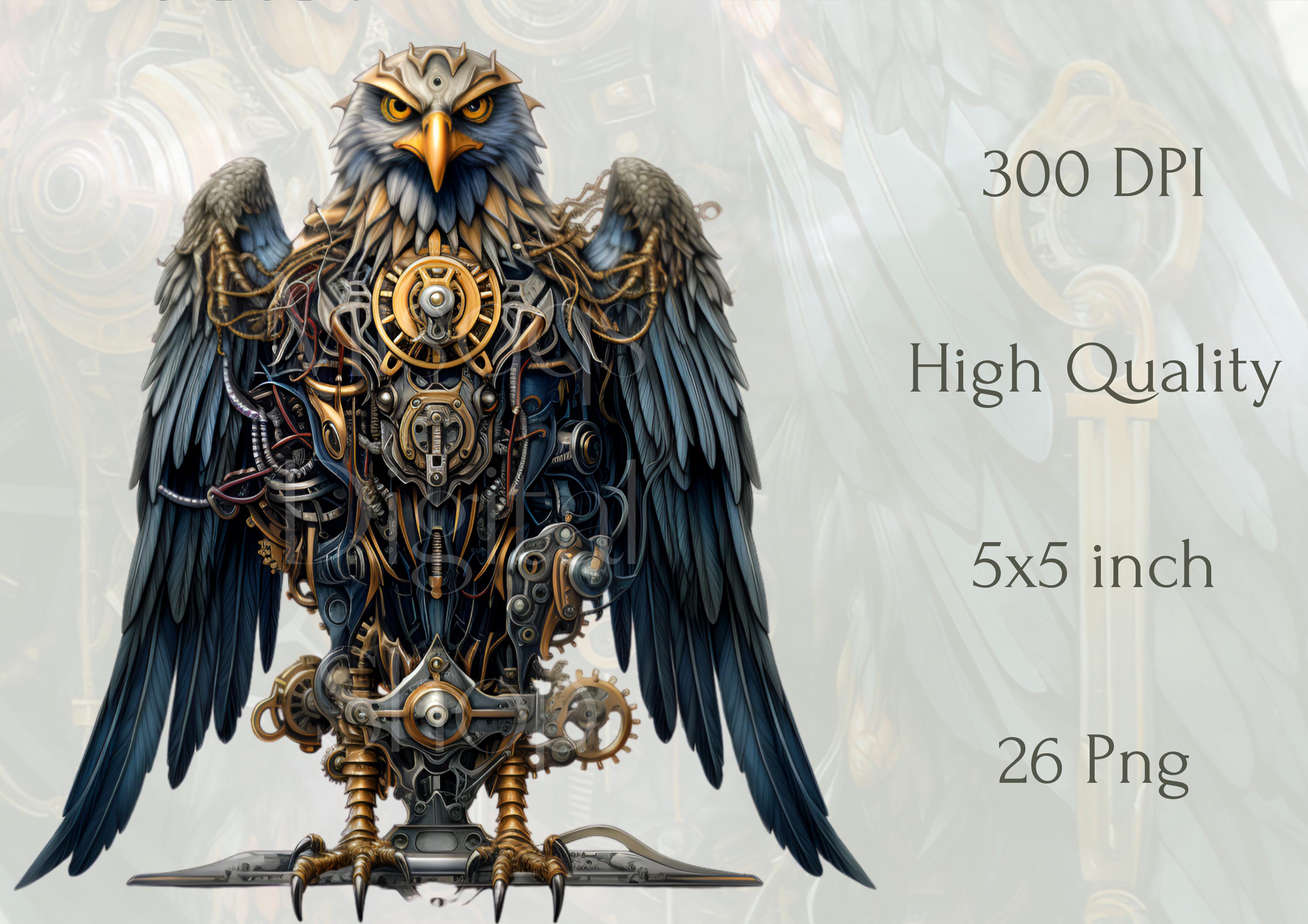 Watercolor Steampunk Eagle Clipart Steampunk Digital Steampunk Birds ...