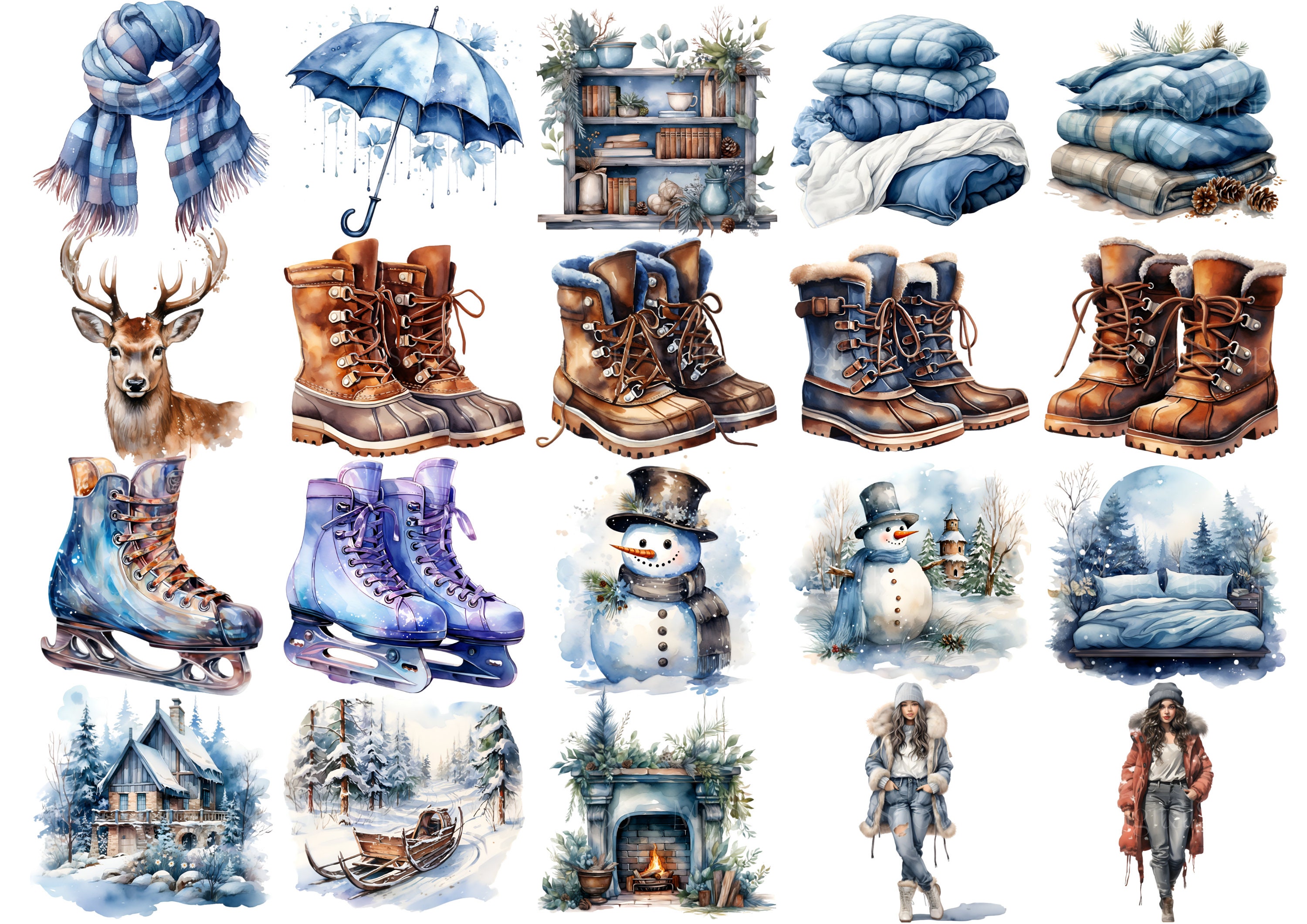 Cozy Winter Clipart for Scrapbooking Winter Art Journal Clipart Bundle ...
