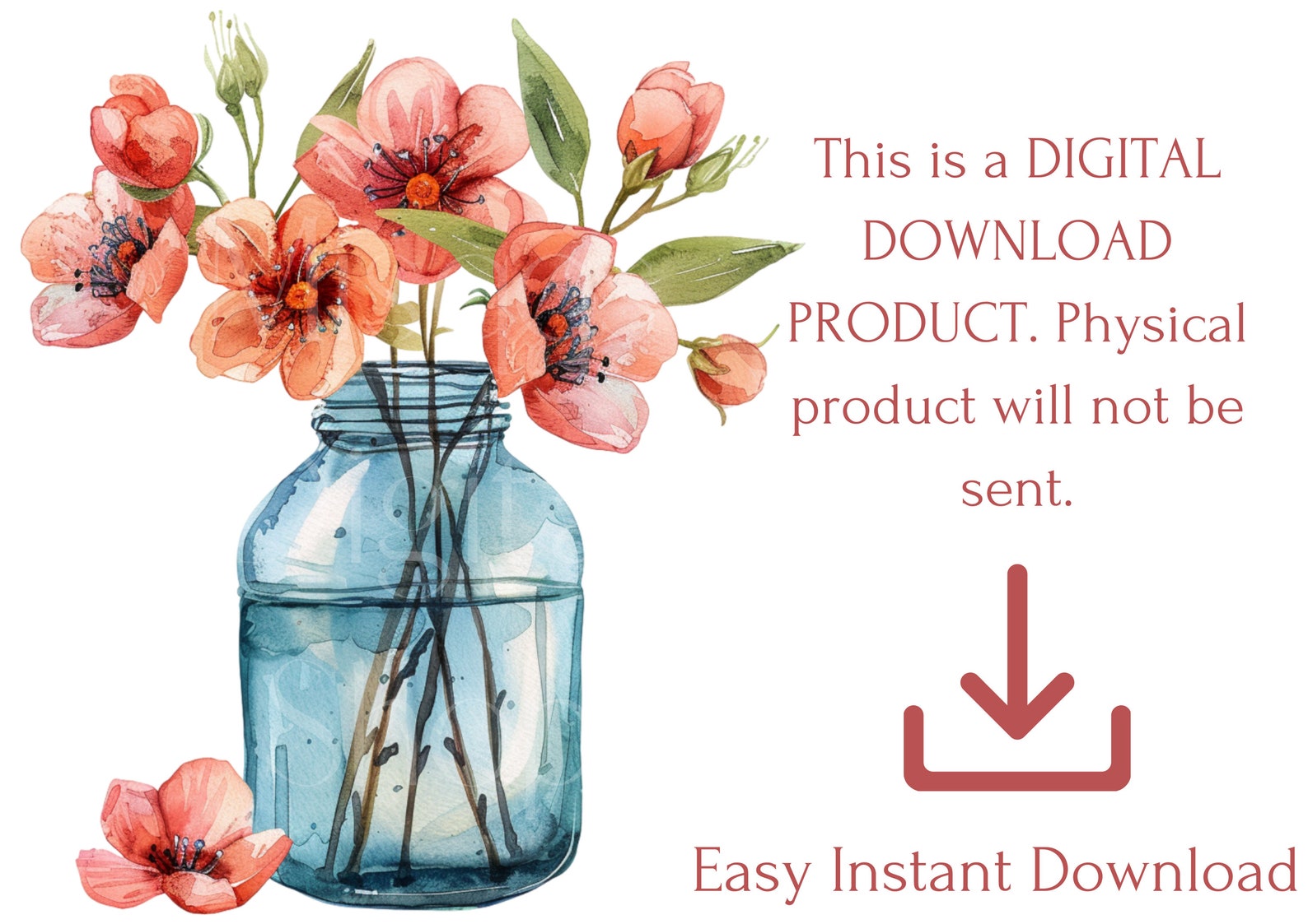 Spring Watercolor Spring Mason Jar Clipart Bundle Farm House Decor Cozy ...