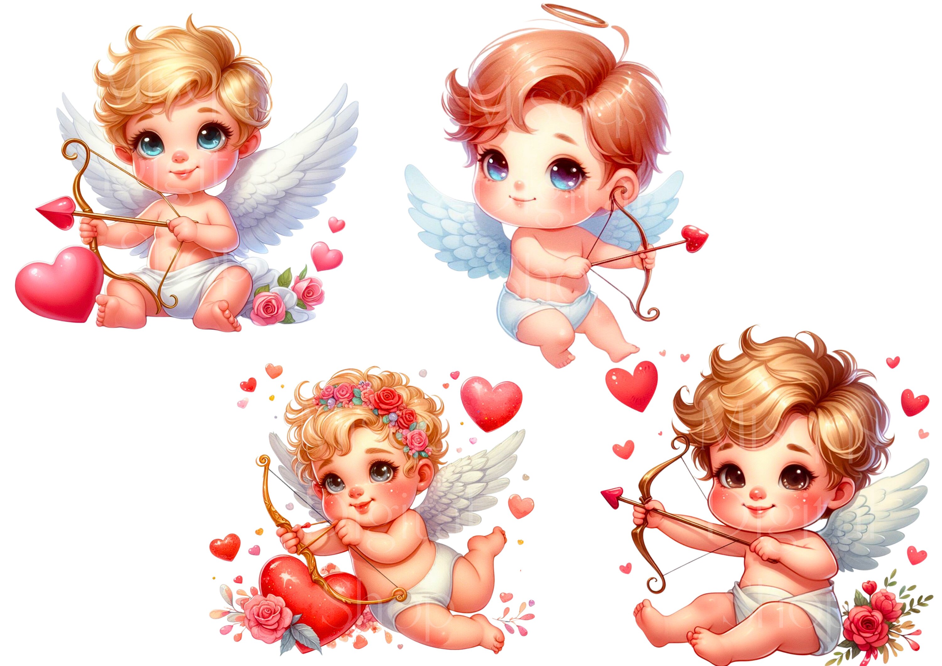 Baby Cupid Clipart Saint Valentine Angel Clipart Bundle Goddesses Art ...