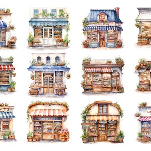 Watercolor Bakery Shop Clipart Bundle Pastry Shop Illustration Cute ...