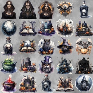 Gothic Halloween Clipart: Witchcraft PNG Bundle (digital Download) - Etsy