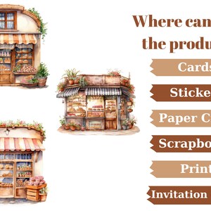 Watercolor Bakery Shop Clipart Bundle Pastry Shop Illustration Cute ...