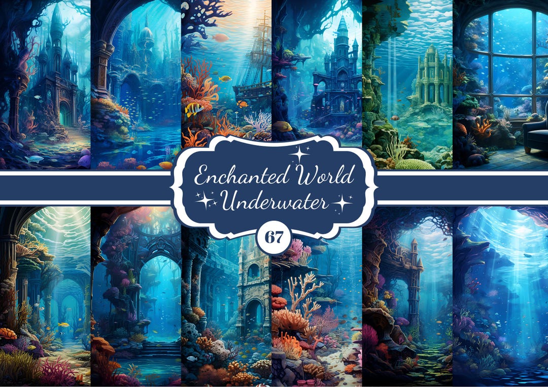 Enchanted Underwater Digital Paper: Deep Sea Fantasy Art (digital ...