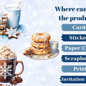 Winter Bakery Shop Watercolor Clipart Bundle Baking Clipart Bakery ...