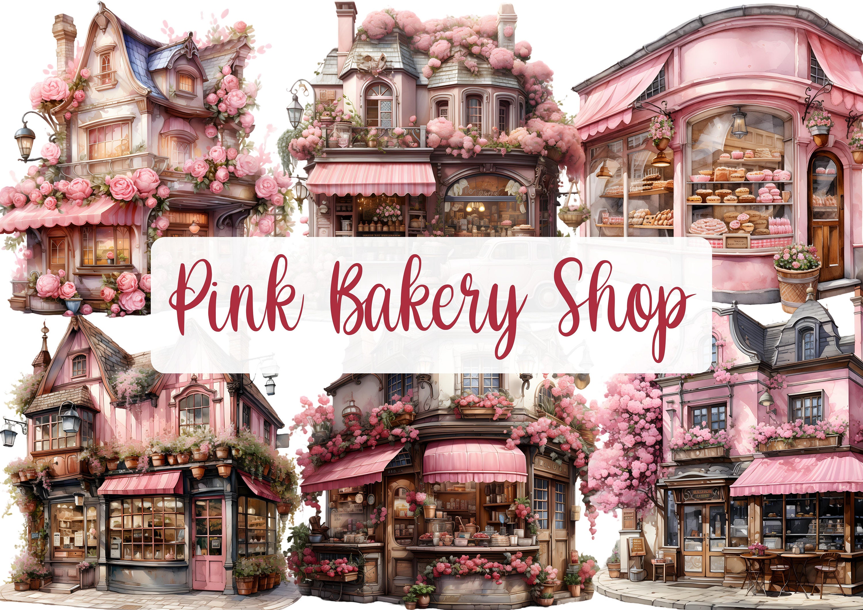 Watercolor Pink Bakery Clipart ,28 High Quality Pngs Baking Clipart ...