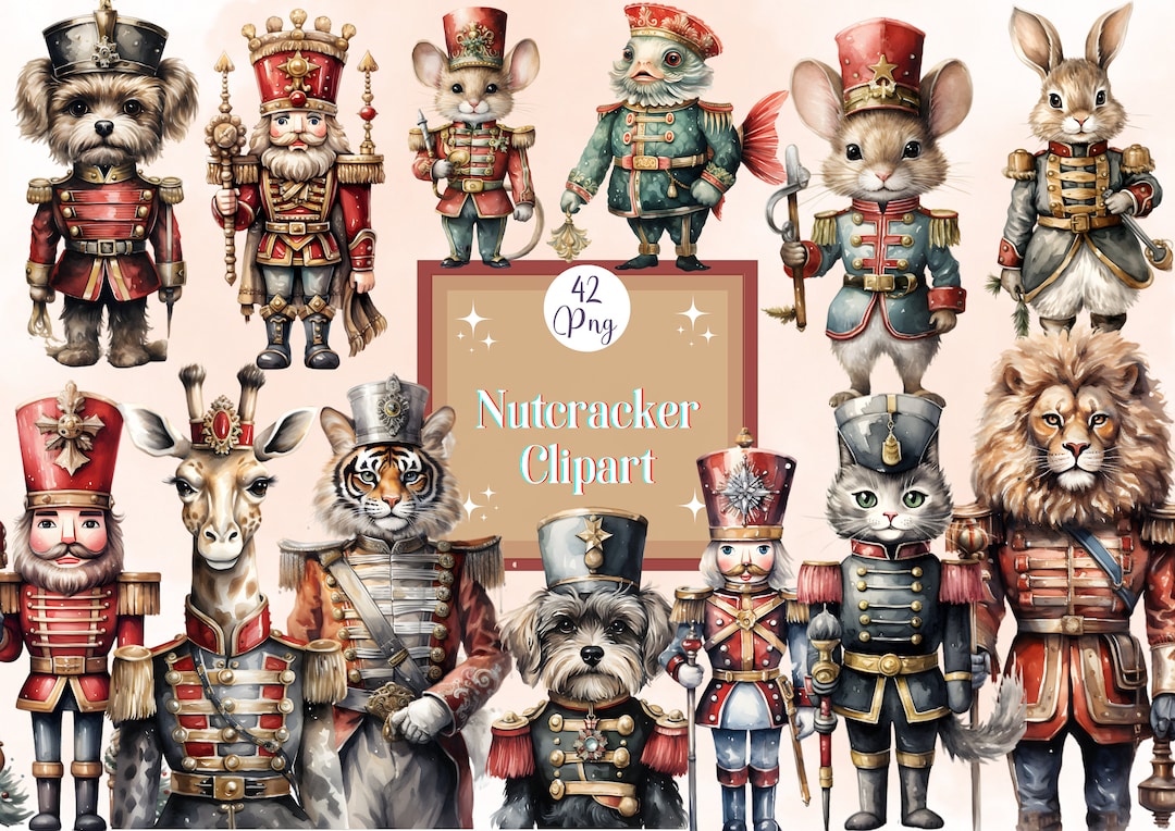 Nutcracker Watercolor Clipart Bundle for Scrapbook Digital Planner ...