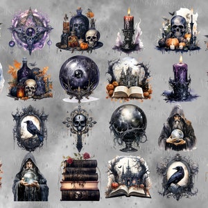 Gothic Halloween Clipart: Witchcraft PNG Bundle (digital Download) - Etsy