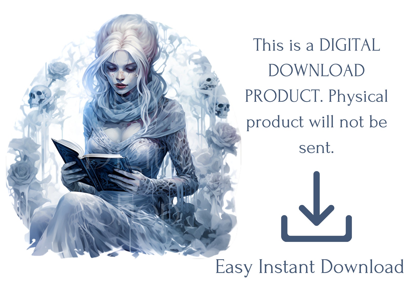Winter Gothic Library Clipart Bundle Fantasy Artwork Bookworm Gothic ...