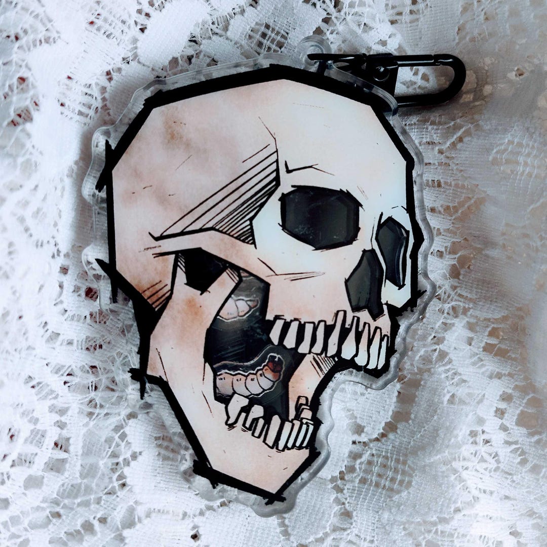 INFESTATION || 3.5" Shaker Keychain Skull Filled With Maggots Bugs - Etsy