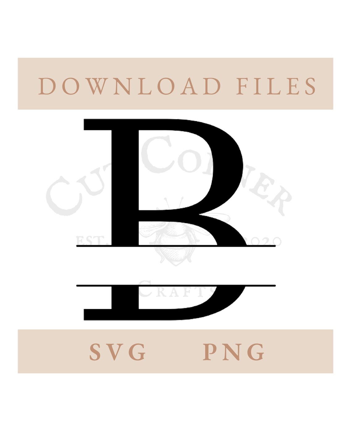 Split Letter Monogram B Letter Svg Letter Png Digital Download Etsy