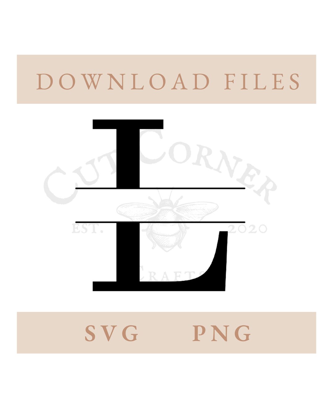 Split Letter Monogram L Letter SVG Letter PNG Digital - Etsy