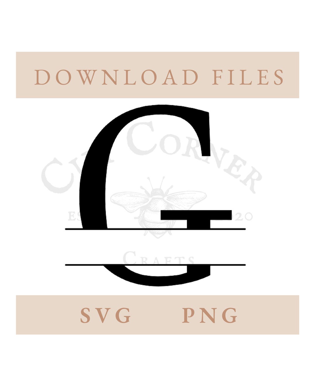 Split Letter Monogram G Letter SVG Letter PNG Digital Download - Etsy
