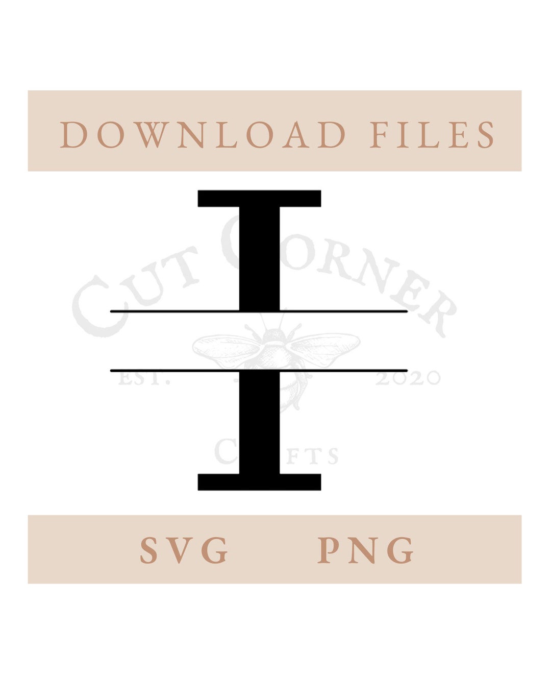 Split Letter Monogram I Letter SVG Letter PNG Digital Download - Etsy