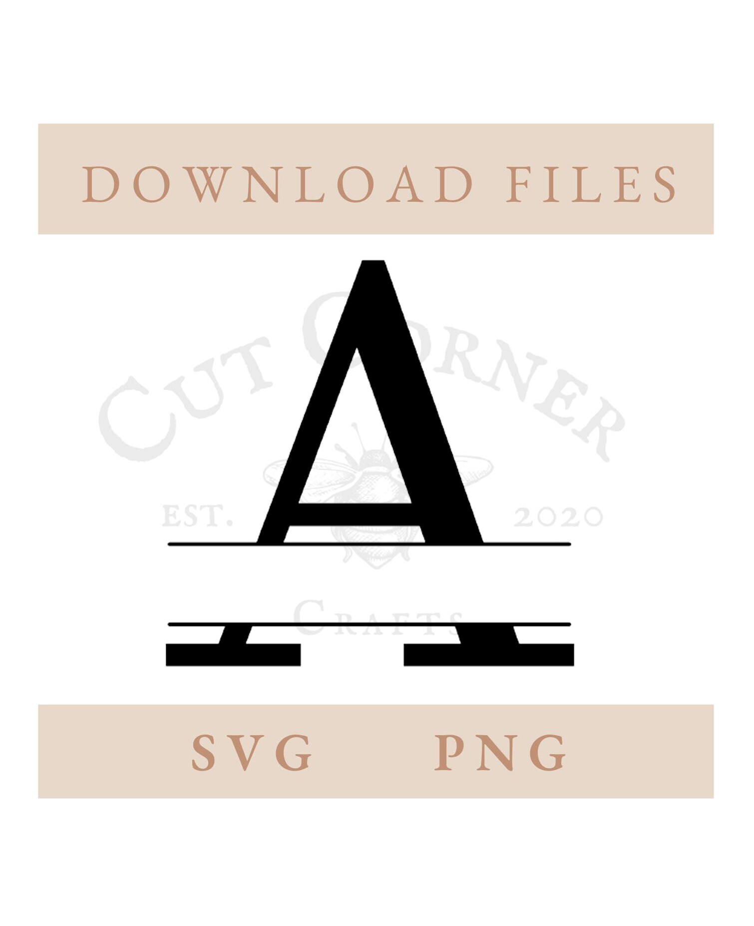 Split Letter Monogram A Letter SVG Letter PNG Digital - Etsy