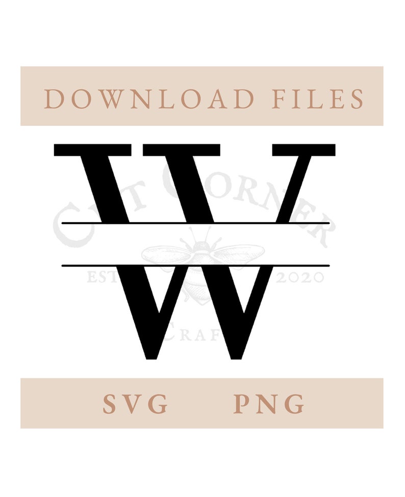 Split Letter Monogram W Letter SVG Letter PNG Digital - Etsy