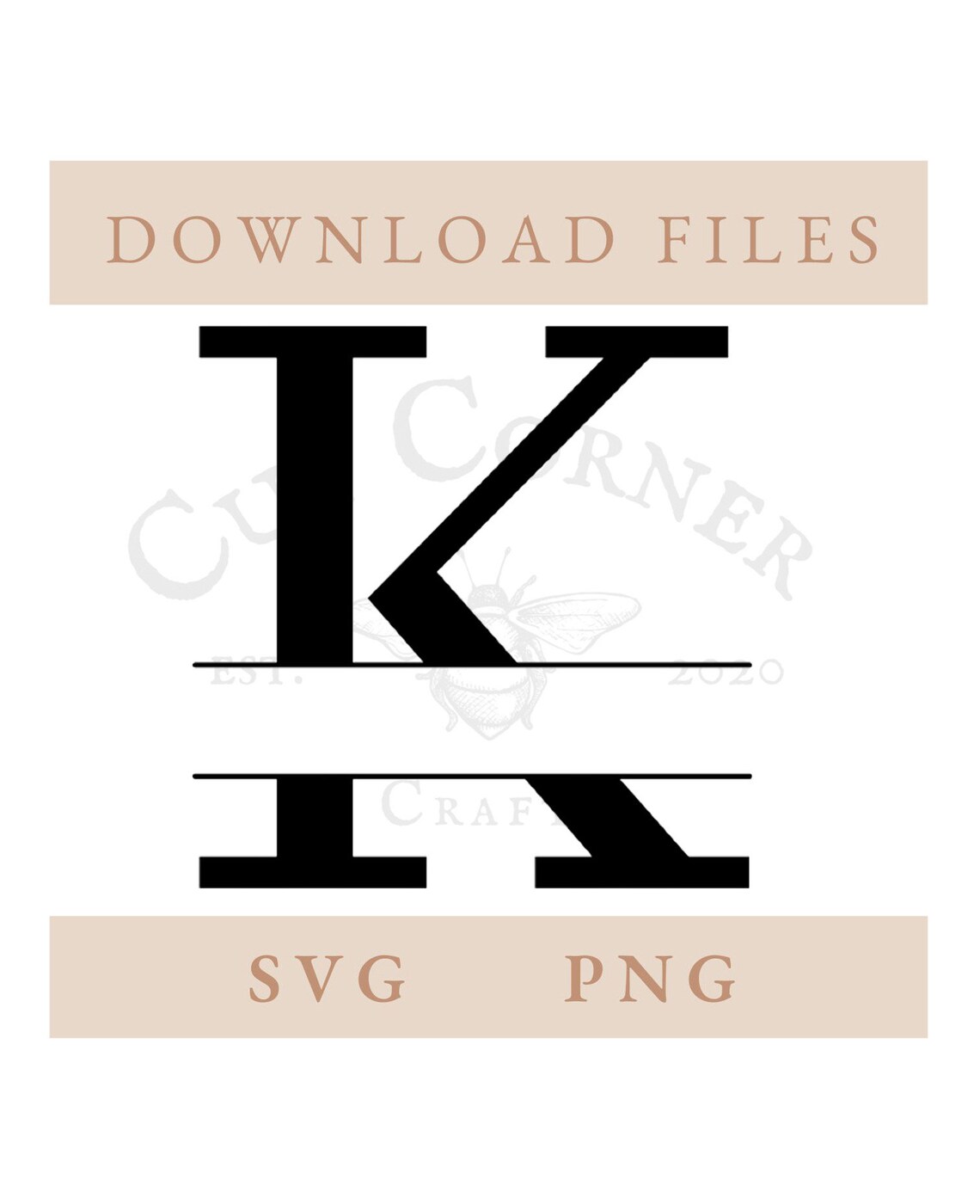 Split Letter Monogram K Letter SVG Letter PNG Digital Download - Etsy