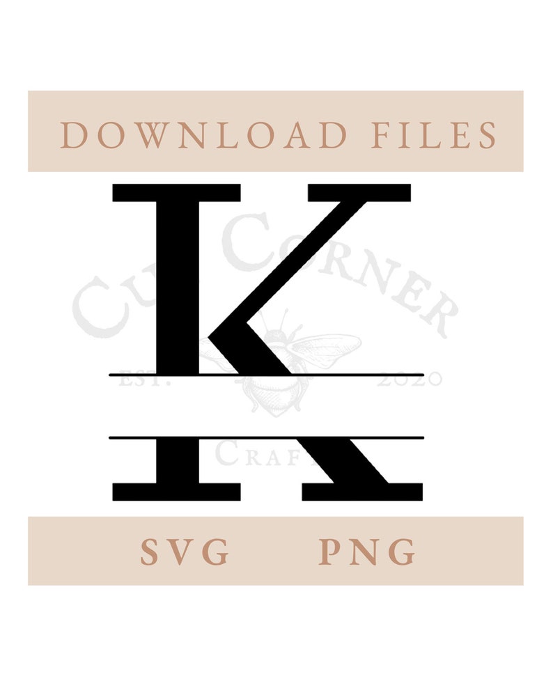 Split Letter Monogram K Letter SVG Letter PNG Digital - Etsy
