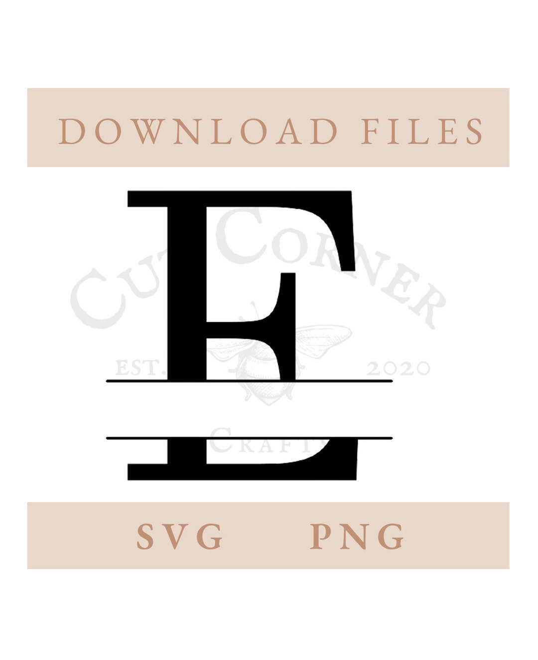 Split Letter Monogram E Letter SVG Letter PNG Digital - Etsy