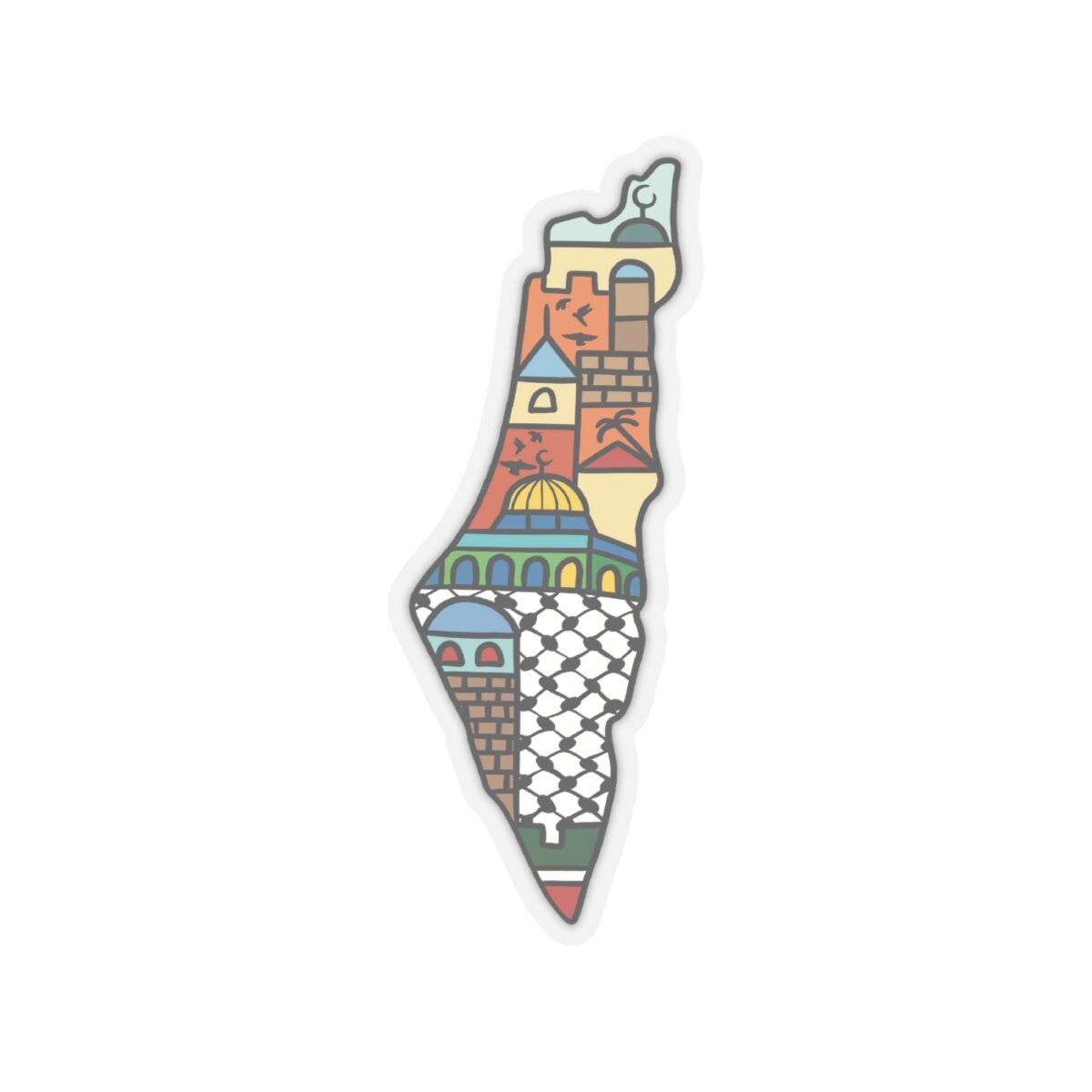 Palestine Map Sticker Free Palestine Sticker Al Aqsa - Etsy