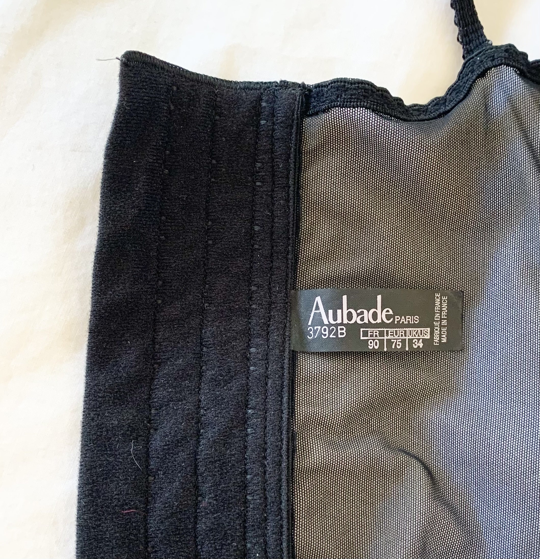 90s French Aubade Sheer Black Bustier 34 B - Etsy