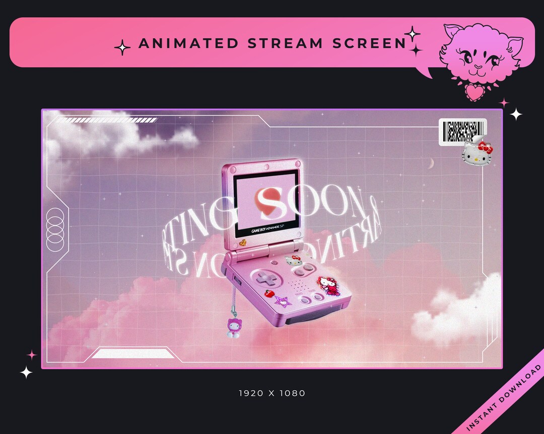 Animated Twitch Screen Girly Cute Aesthetics Gameboy Kawaii Stream ...