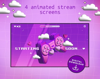 Animated Twitch Screen Girly Cute Aesthetics Gameboy Kawaii Stream ...