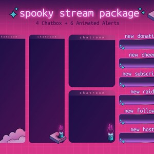 Animated Cute Twitch Overlay Stream Package Twitch, Youtube, Streamer ...
