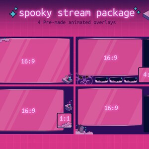 Animated Cute Twitch Overlay Stream Package Twitch, Youtube, Streamer ...