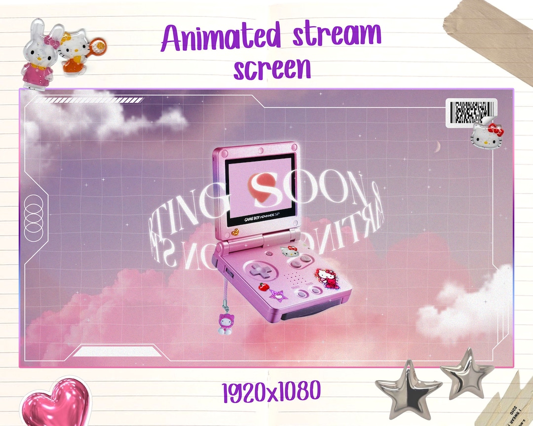 Animated Twitch Screen Girly Cute Aesthetics Gameboy Kawaii Stream ...