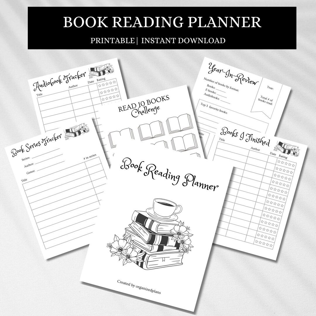 Printable Reading Planner, Book Tracker, Reading Challenges, Reading ...