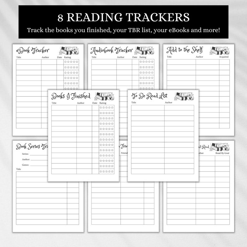 Printable Reading Planner, Book Tracker, Reading Challenges, Reading ...