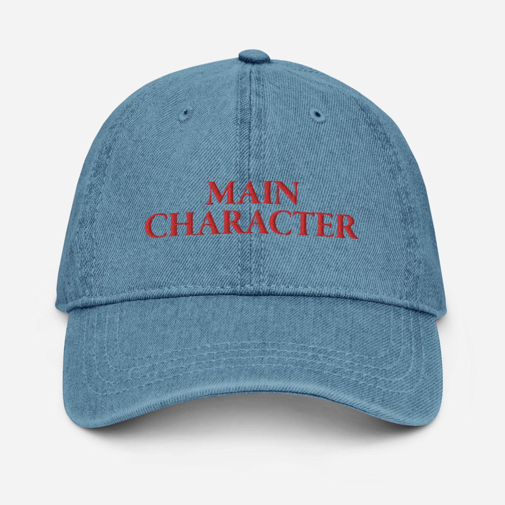 Main Character Denim Hat Bold Statement Cap Funny Cheeky Playful Hat - Etsy