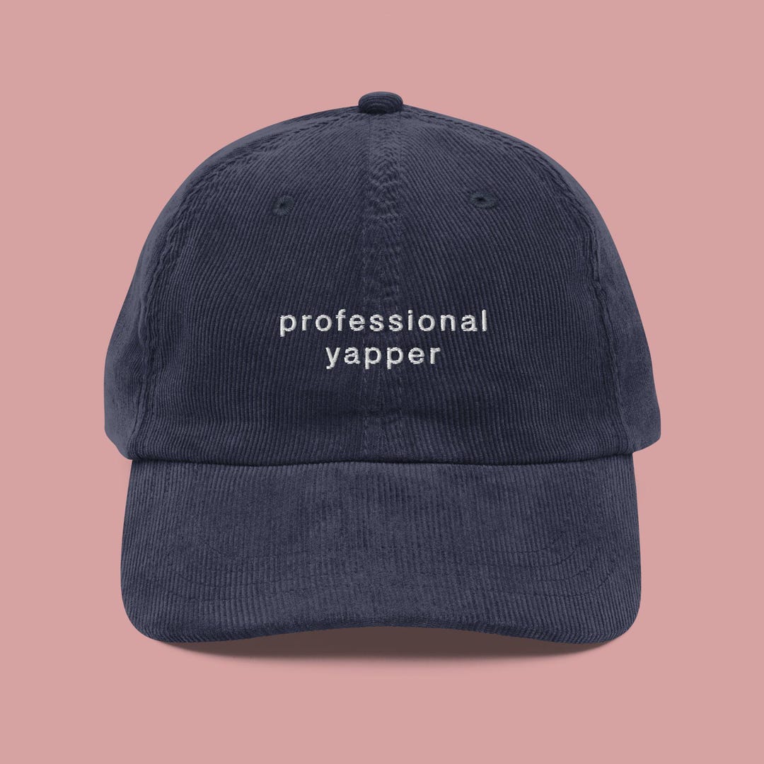 Professional Yapper Embroidered Cap, Funny Meme Hat, Funny Gifts for ...