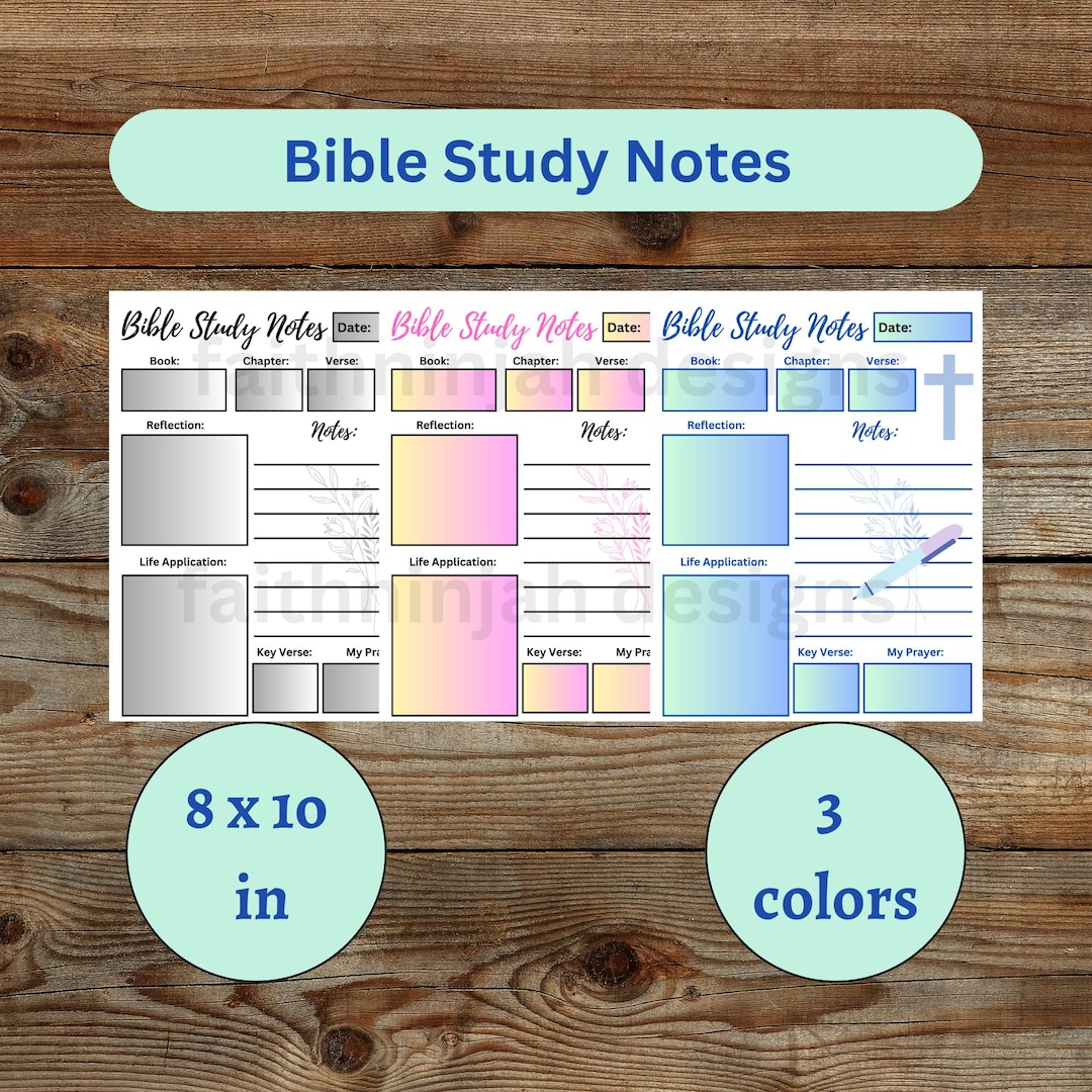 Bible Study Note Guide - Etsy