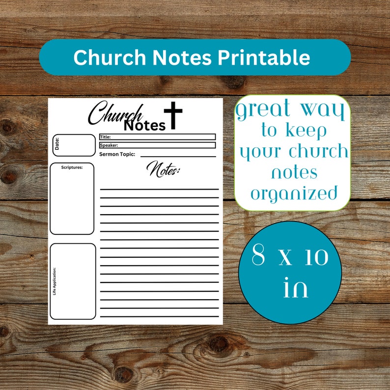 Sermon Notes Template for Church Notes Printable Bible Sermon Notes ...