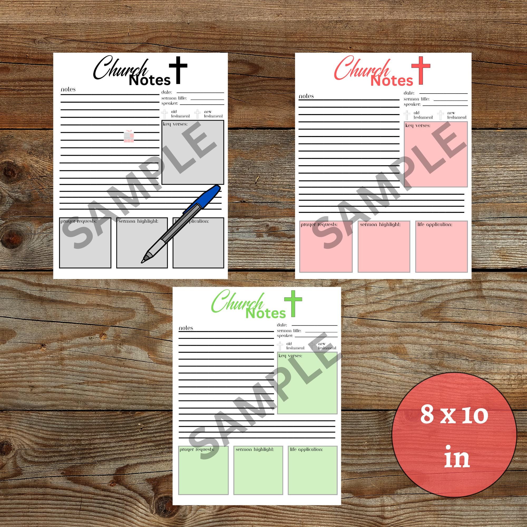Sermon Notes Template for Church Notes Printable Bible Sermon Notes ...