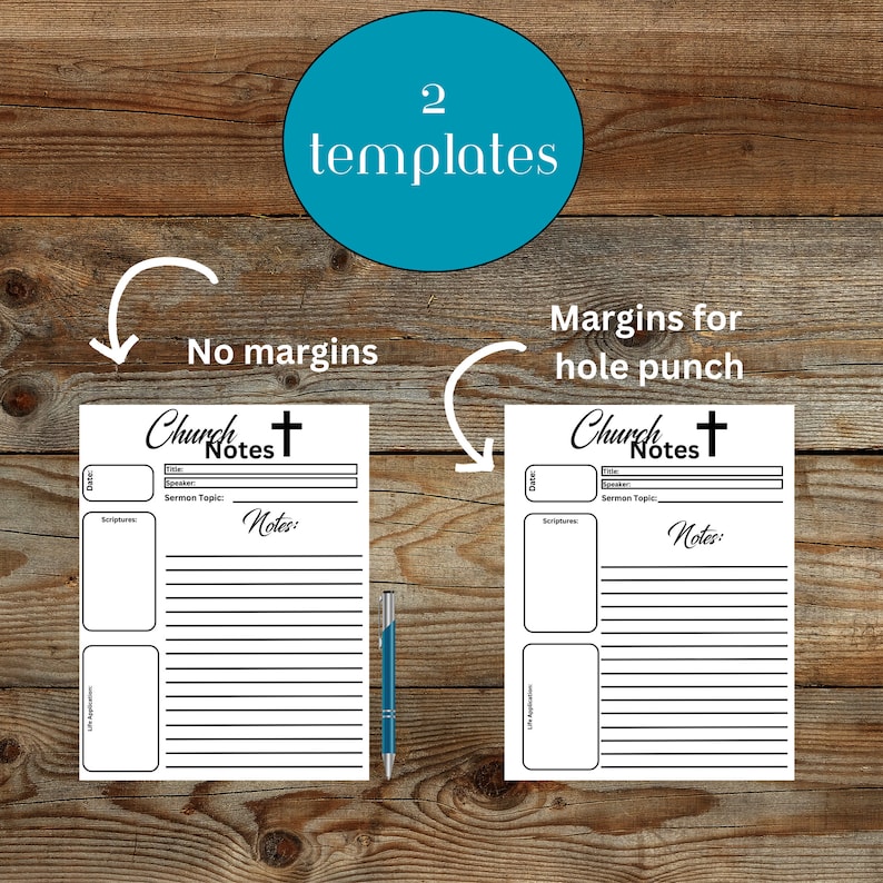 Sermon Notes Template for Church Notes Printable Bible Sermon Notes ...